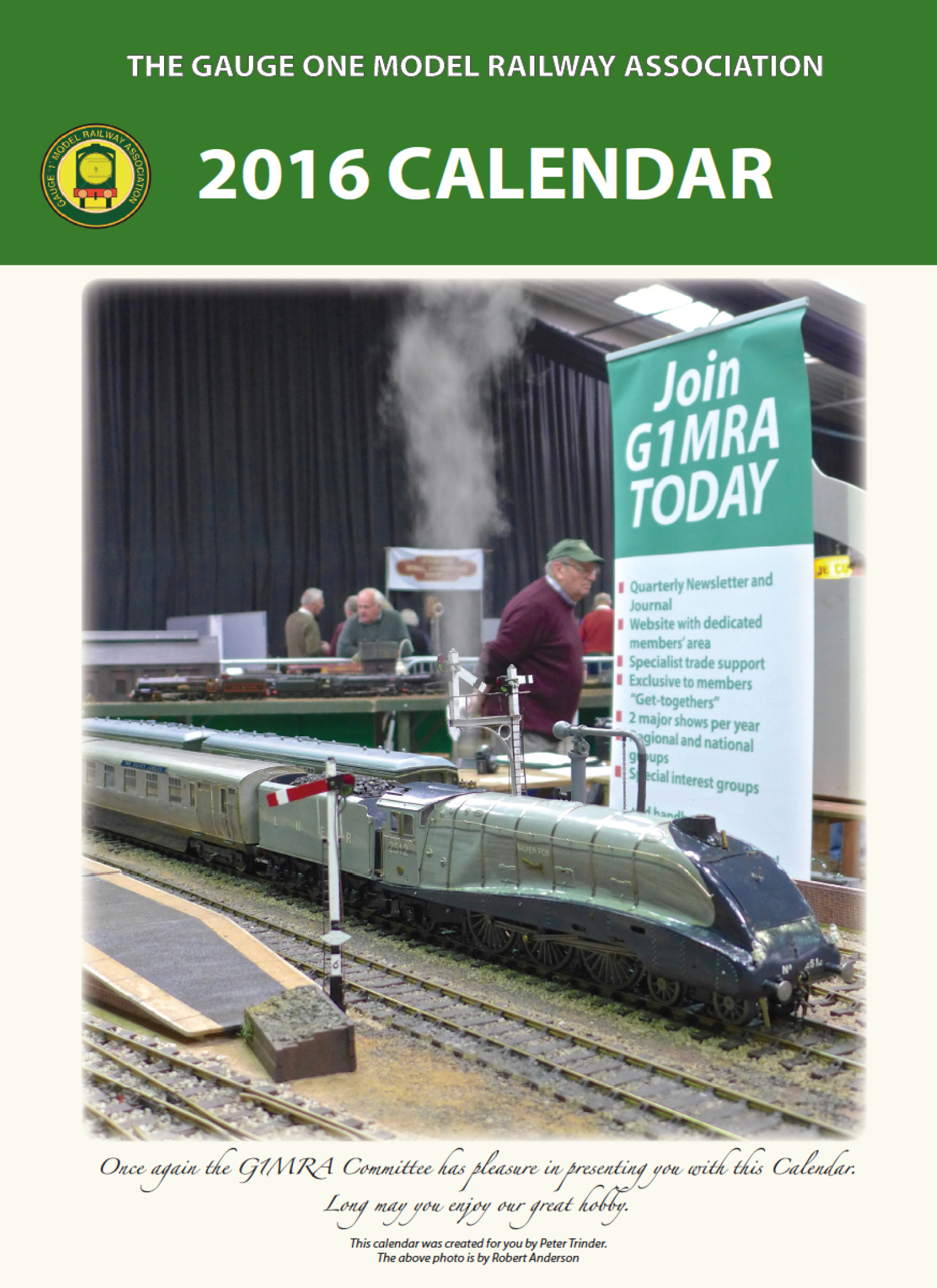 2016 Calendar cover – The Gauge One Model Railway Association